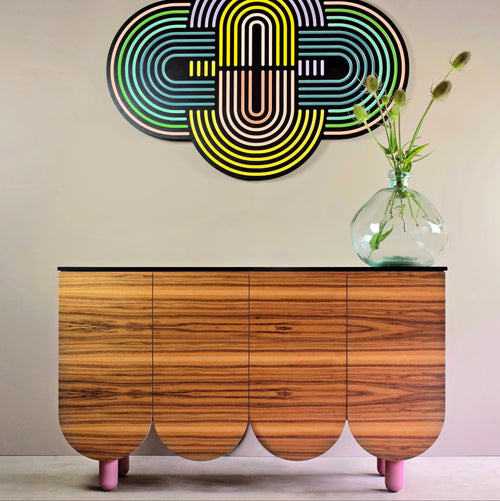 Blue and gold Cabinet with a stunning handpainted pattern – CoucouManou